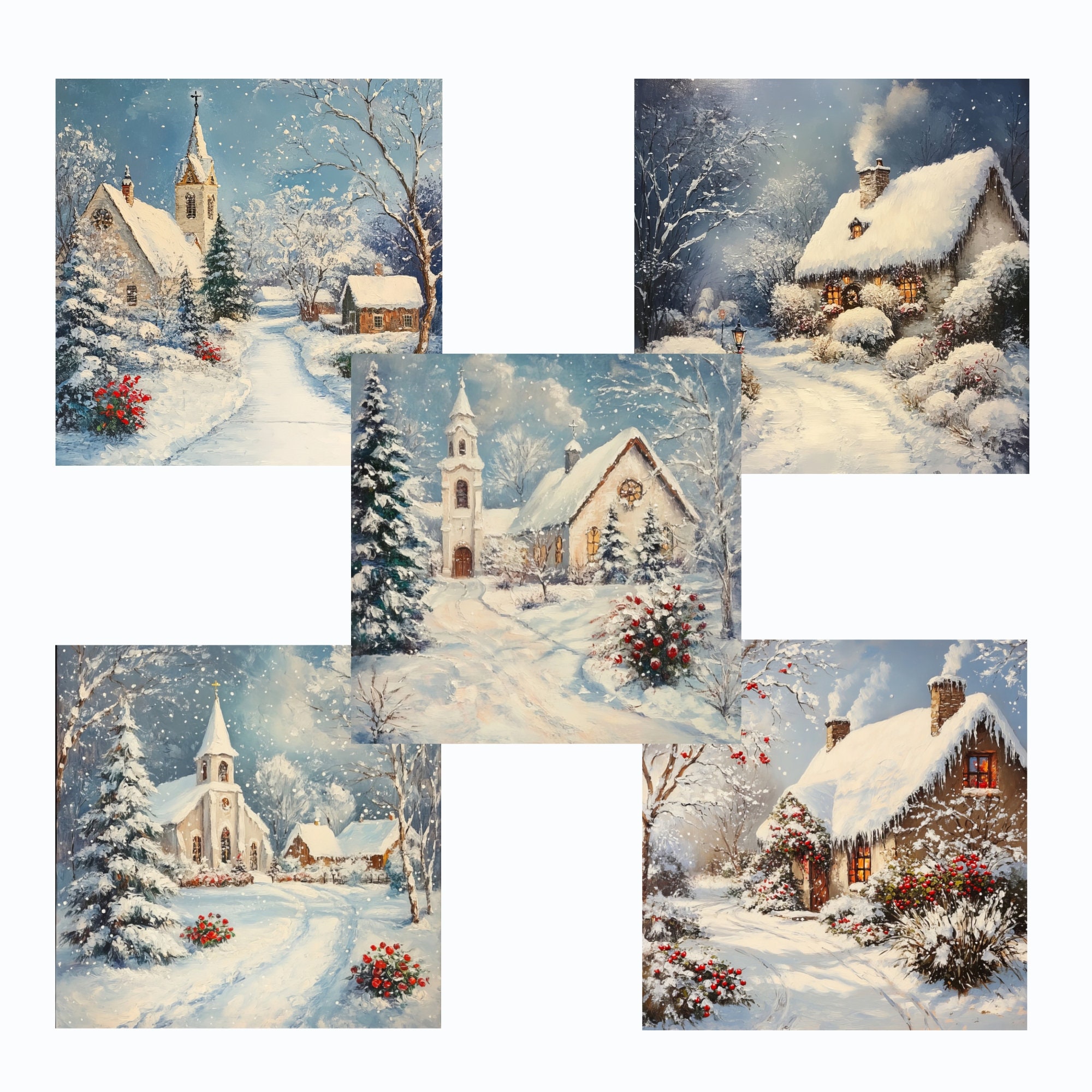 Winter Scene Clipart Bundle 10 Printable Winter Landscape Clipart JPG ...