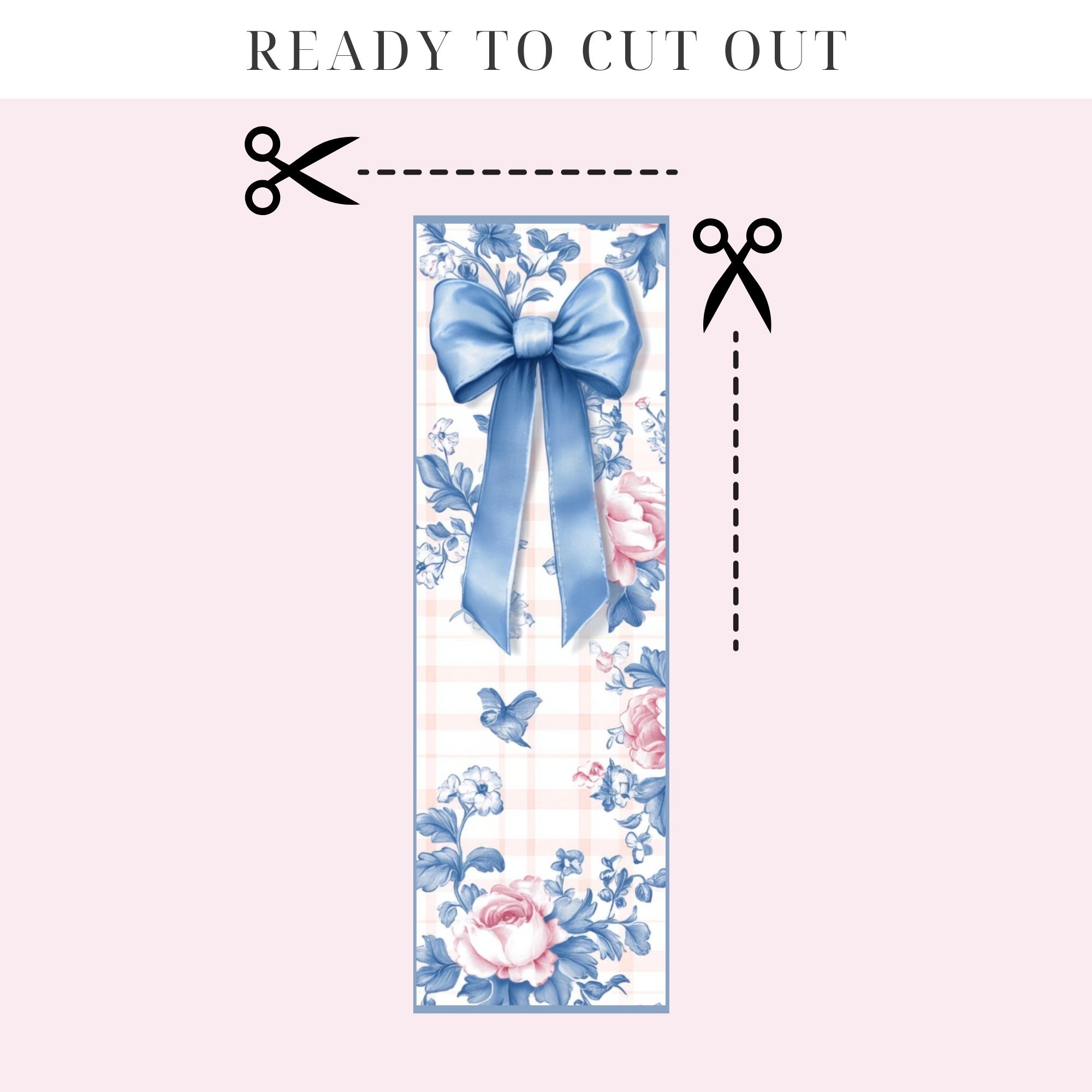 Coquette Bow Printable Bookmarks Pastel Pink Bookmarks Digital Download ...