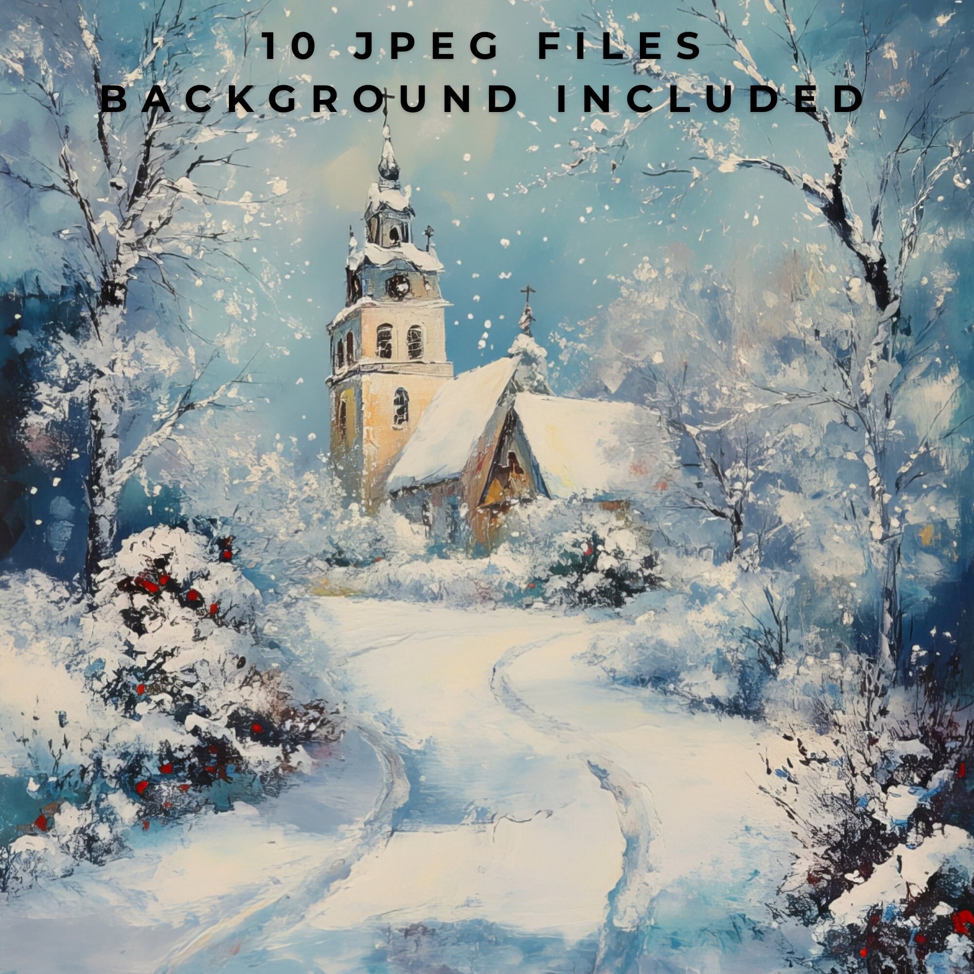 Winter Scene Clipart Bundle 10 Printable Winter Landscape Clipart JPG ...