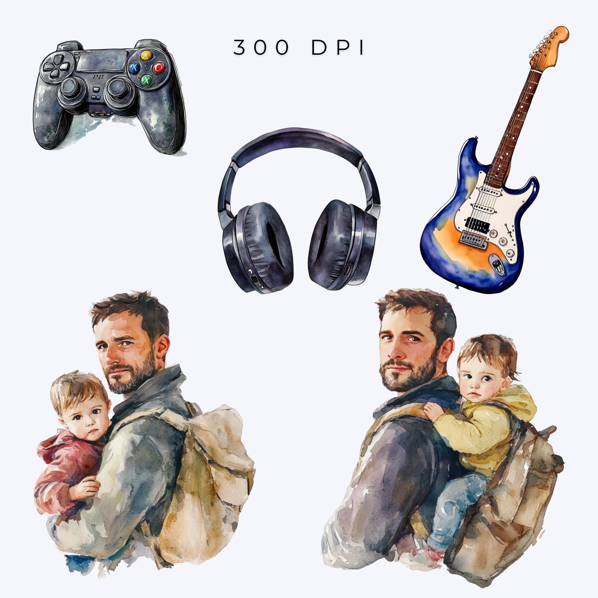 Father's Day Clipart Watercolor Father's Day PNG Clipart Father and ...