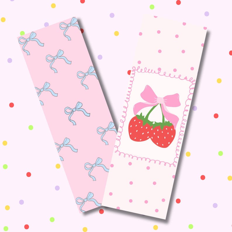 Printable Bow Bookmarks Cute Girls Bookmarks Girlie Bookmarks Digital ...