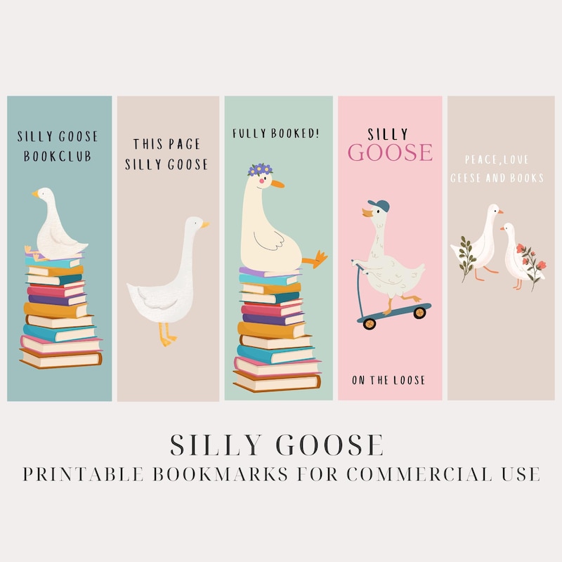 Goose Bookmark Printable - Etsy
