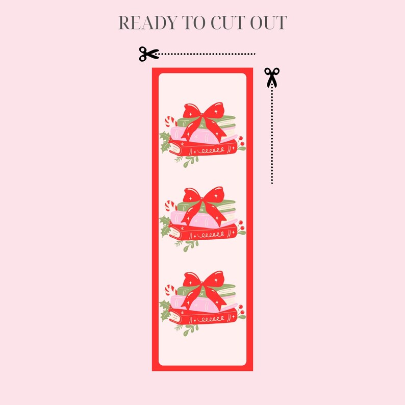 Cute Christmas Printable Bookmarks Pink Christmas Bookmarks Digital ...