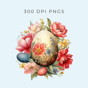 Floral Eggs Clipart , Easter Egg PNG , Easter Clipart, Floral Easter ...
