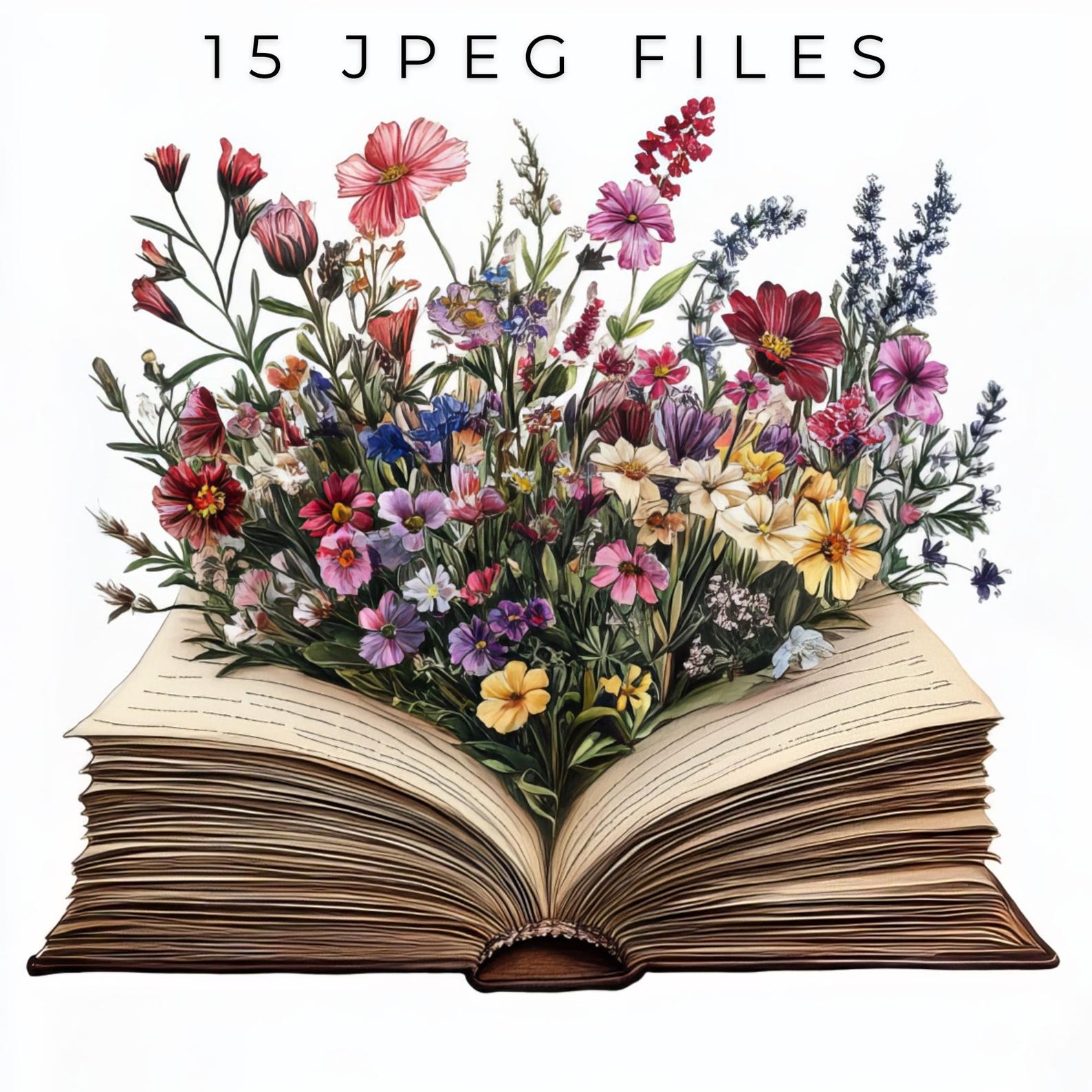 Floral Books Clipart Open Book Clipart Jpgs Cottage Books Printable ...
