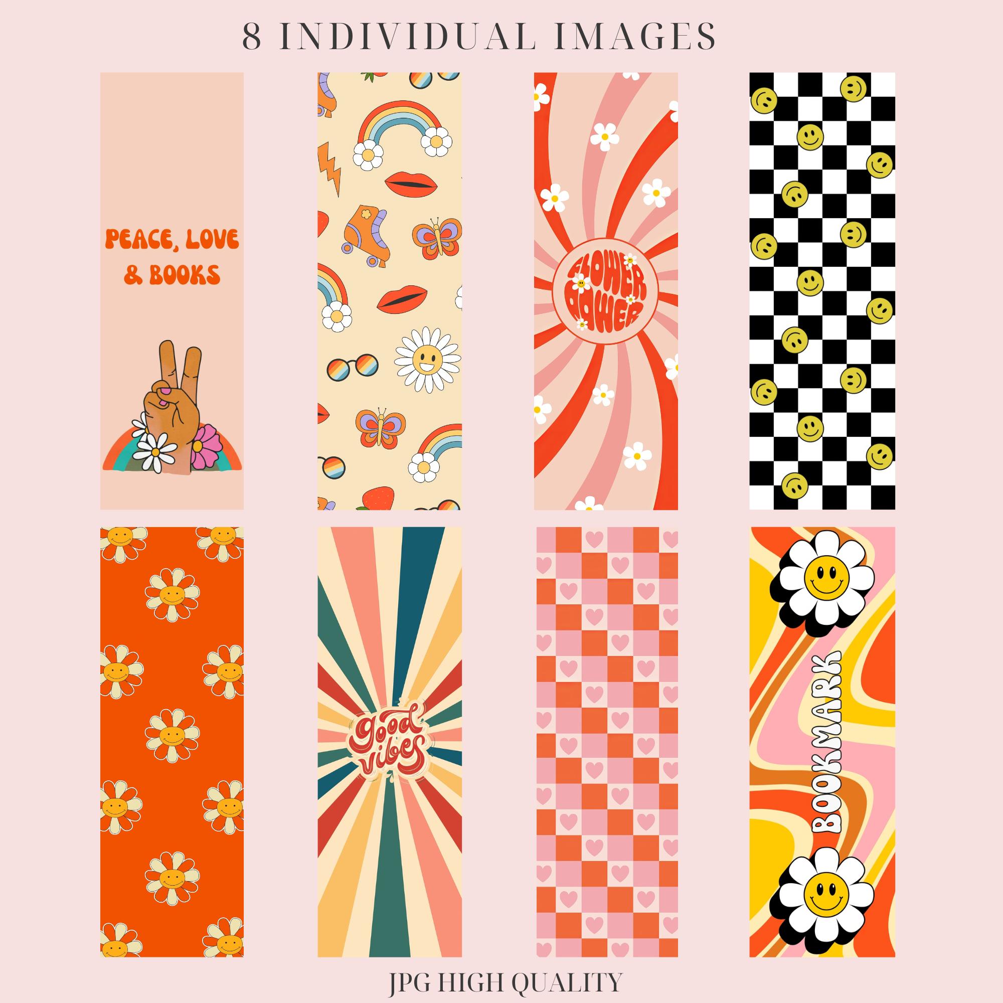 Printable Bookmark Bundle Retro Bookmarks Digital Download Printable ...