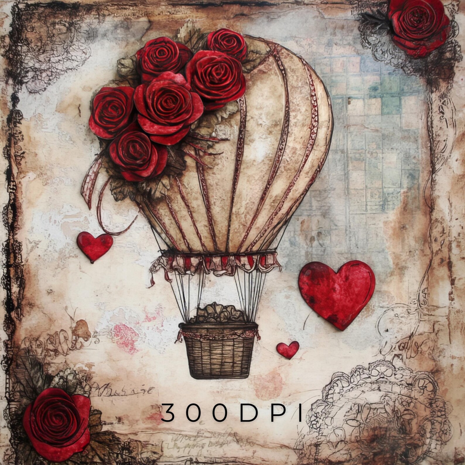 Vintage Valentine Day Clipart Valentine Junk Journal JPEG Romantic Love ...