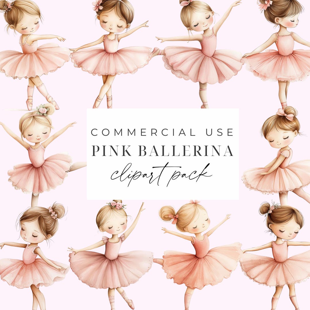 Watercolor Ballerina Clipart Cute Ballerina Clipart Pink Ballerinas PNG ...