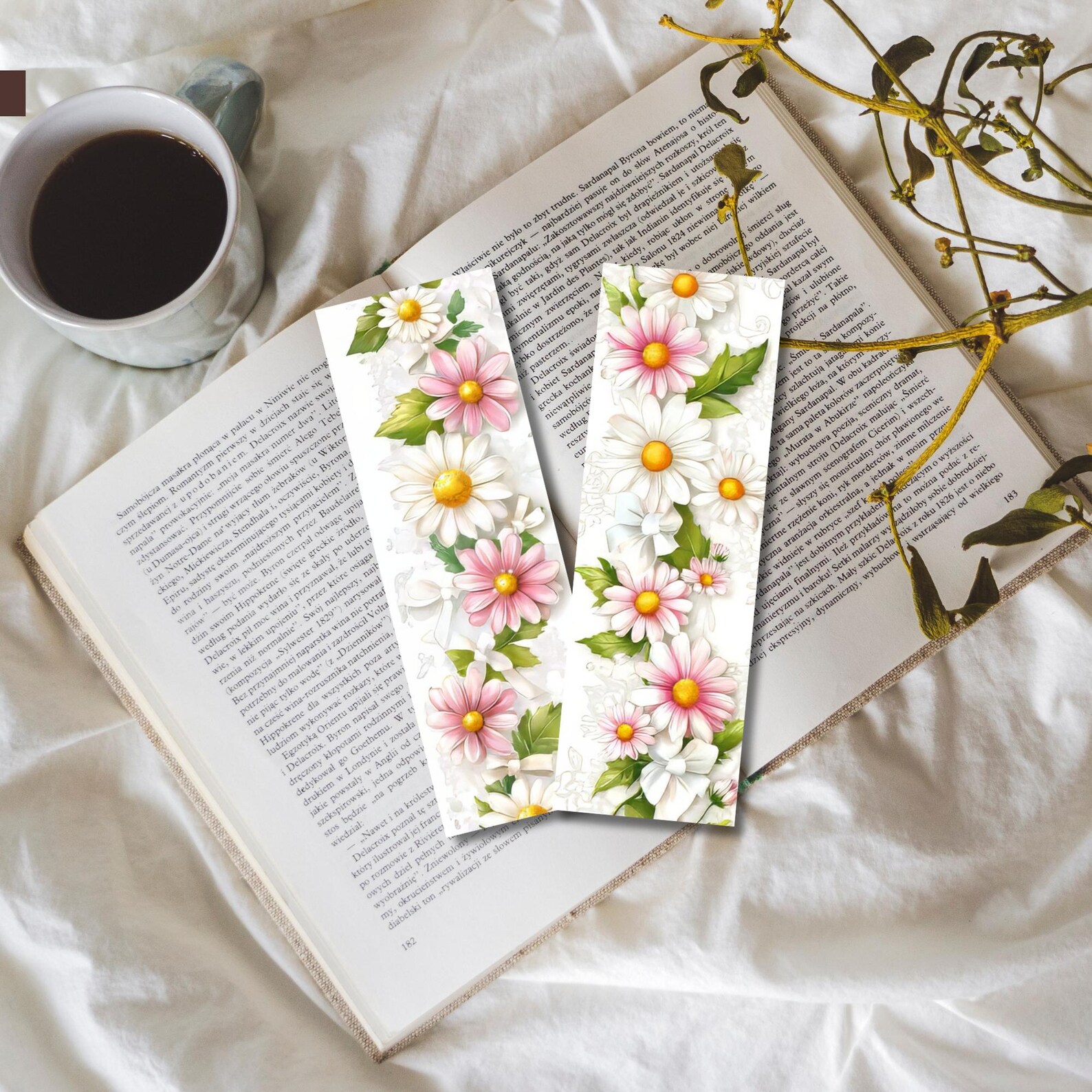 Botanical Printable Bookmarks Bookmarks Digital Download Neutral Floral ...