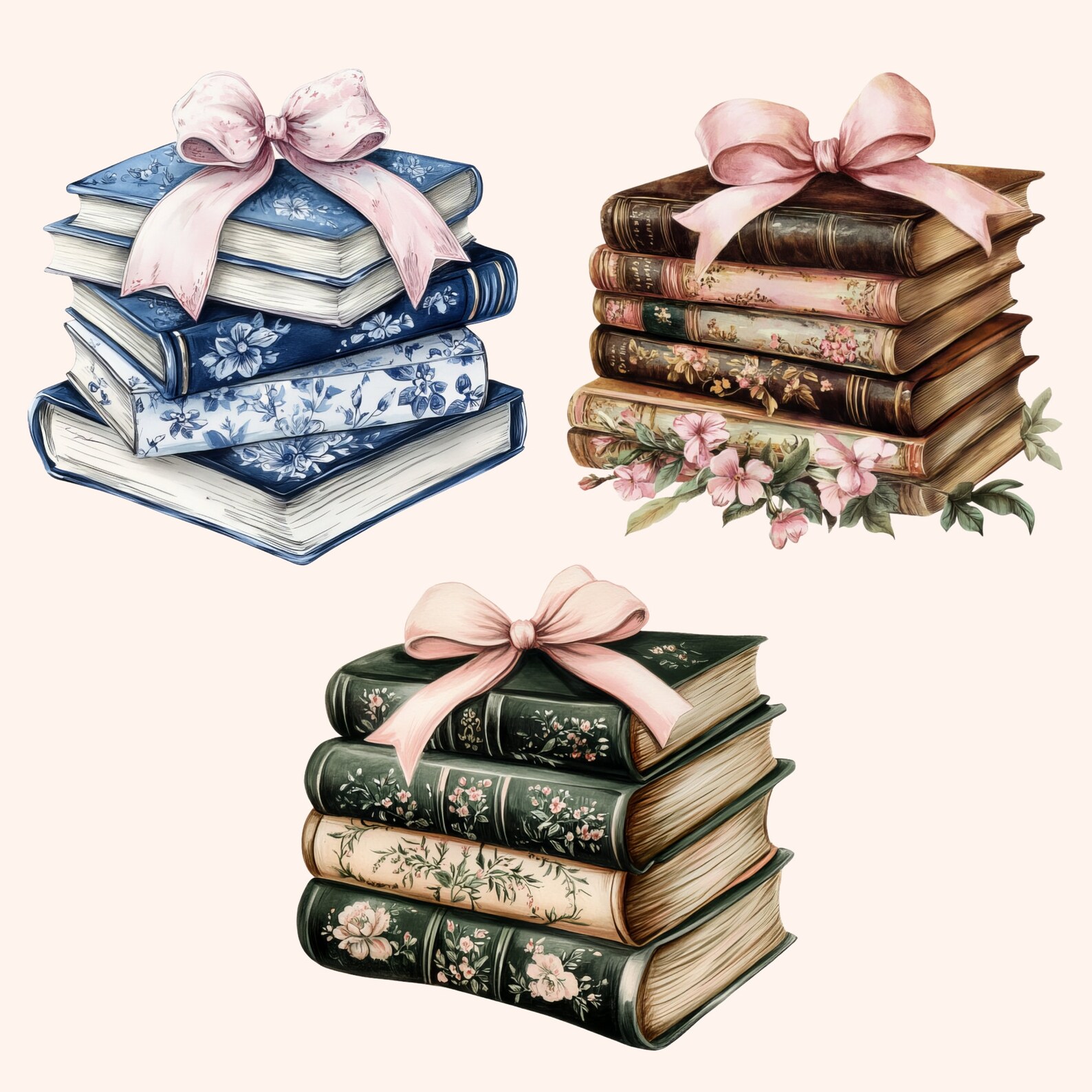 Stack of Books Clipart High Quality PNG Watercolor Books Clipart Set ...