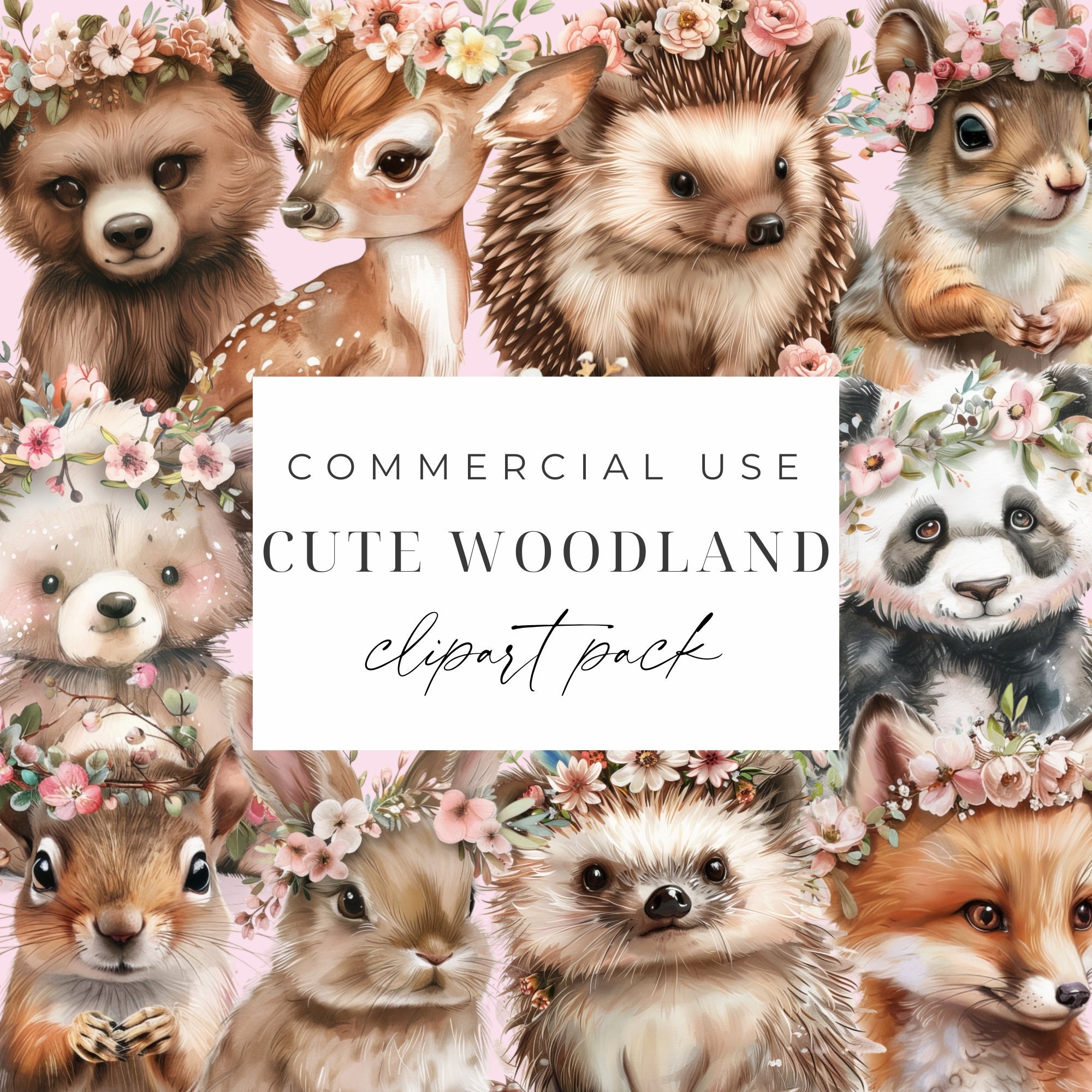 Cute Woodland Animals Clipart Set Nursery Woodland Animals Clipart ...