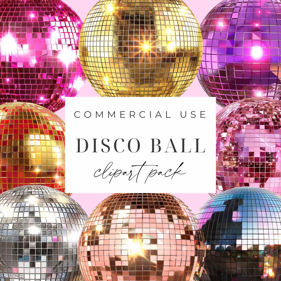 Disco Ball Clipart Set Disco Ball Glitter Collection Mirror Balls PNG ...