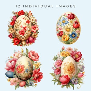 Floral Eggs Clipart , Easter Egg PNG , Easter Clipart, Floral Easter ...