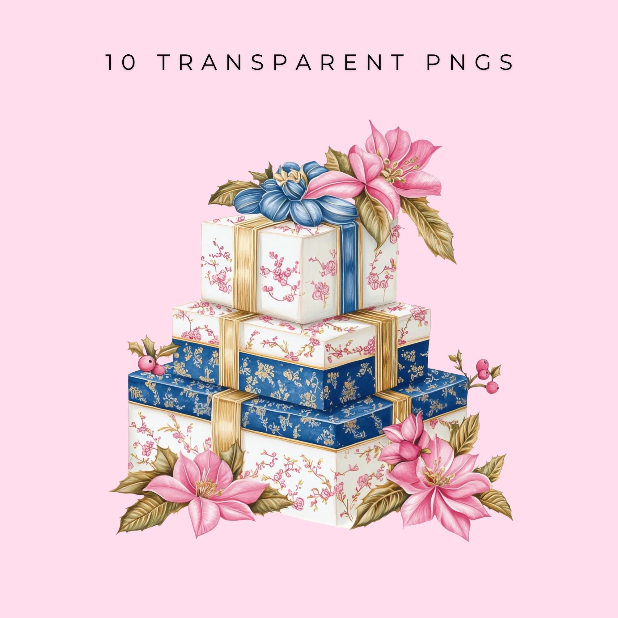 Christmas Clipart Bundle Christmas Presents Clipart Watercolor Pngs ...