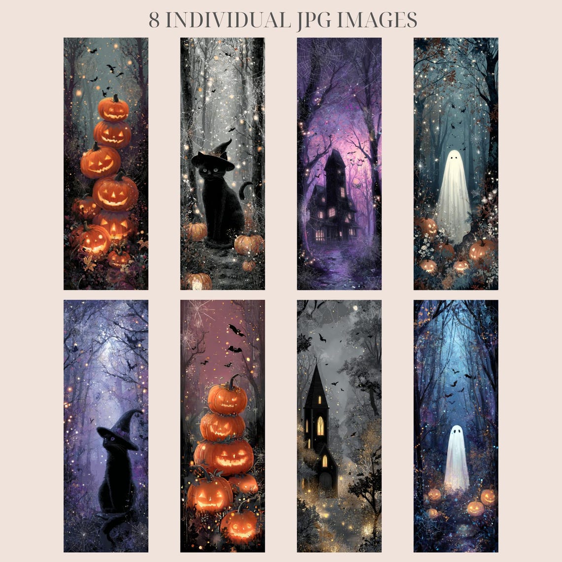 Halloween Printable Bookmarks Spooky Bookmarks Digital Download Ghost ...