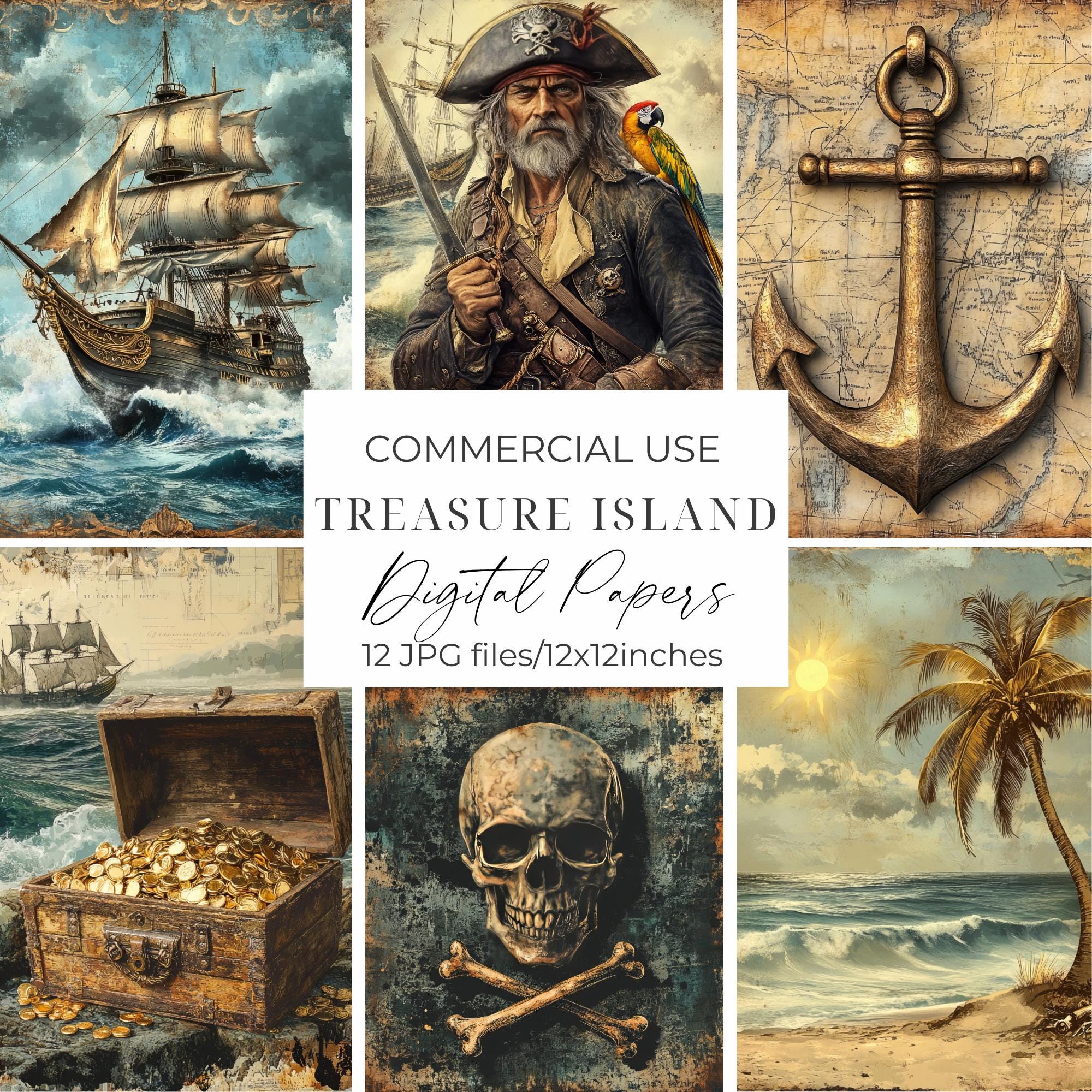 Treasure Island Digital Papers Treasure Island Scrapbook Papers ...