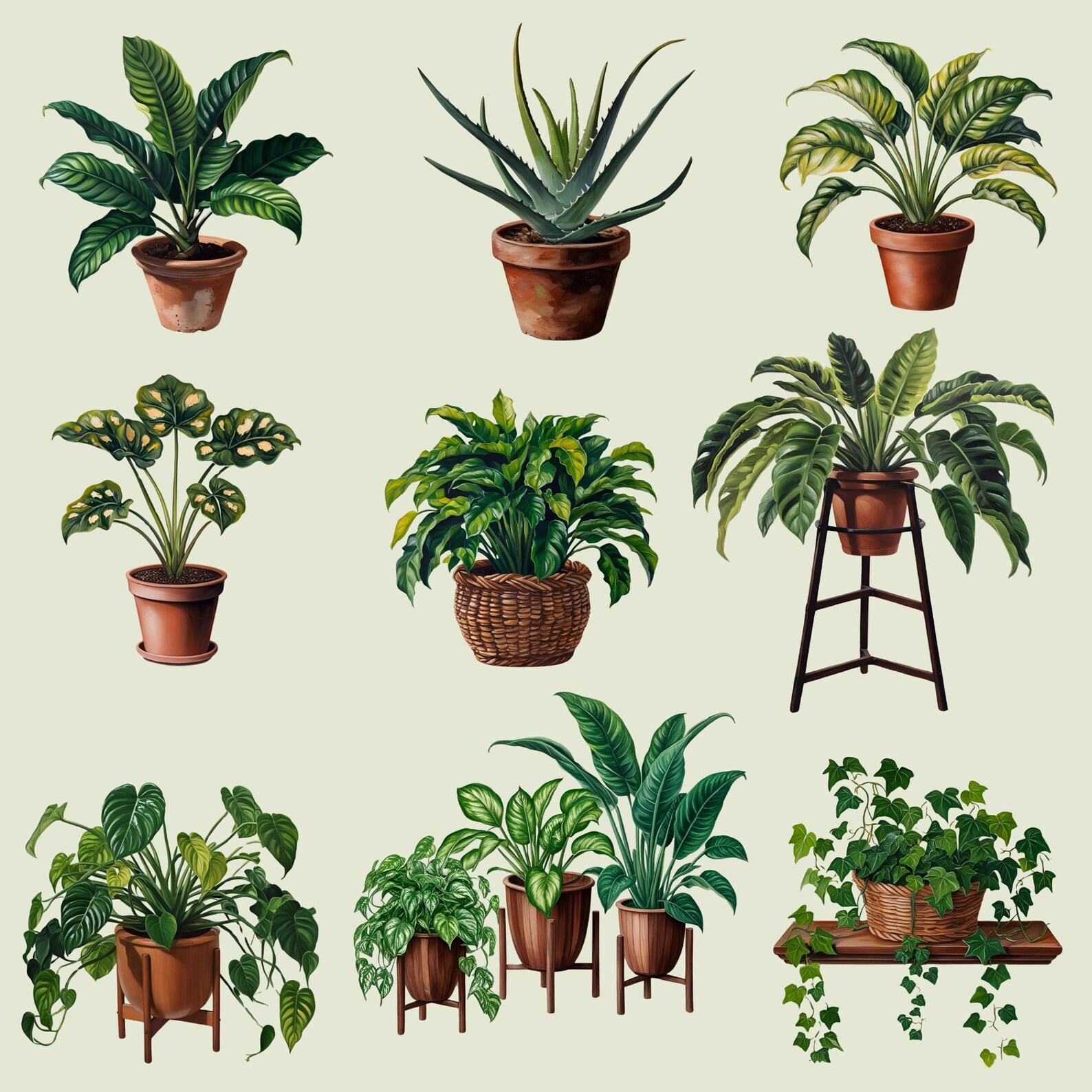 Houseplants Clipart Indoor Plants Clipart PNG Potted Plants Cactus ...