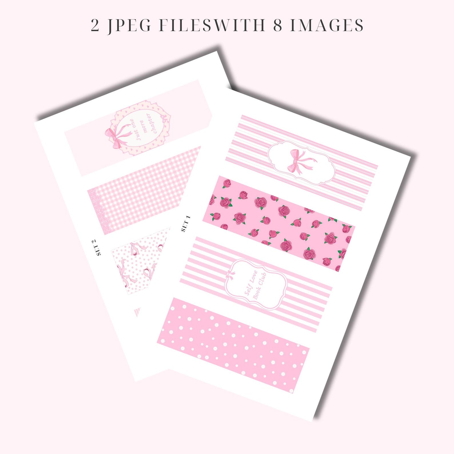 Printable Bookmarks Paste Pink Girly Bookmarks Coquette Bookmarks Cute ...