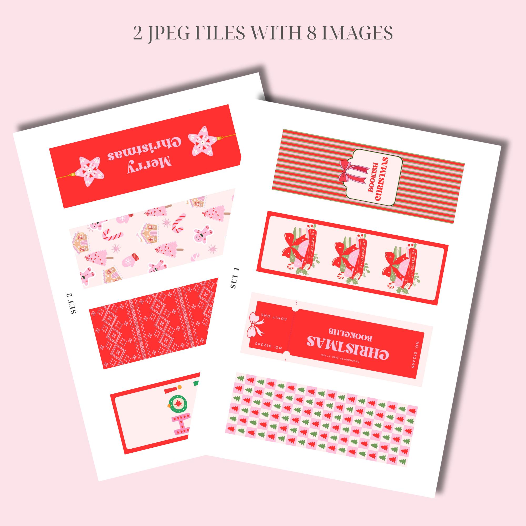 Cute Christmas Printable Bookmarks Pink Christmas Bookmarks Digital ...