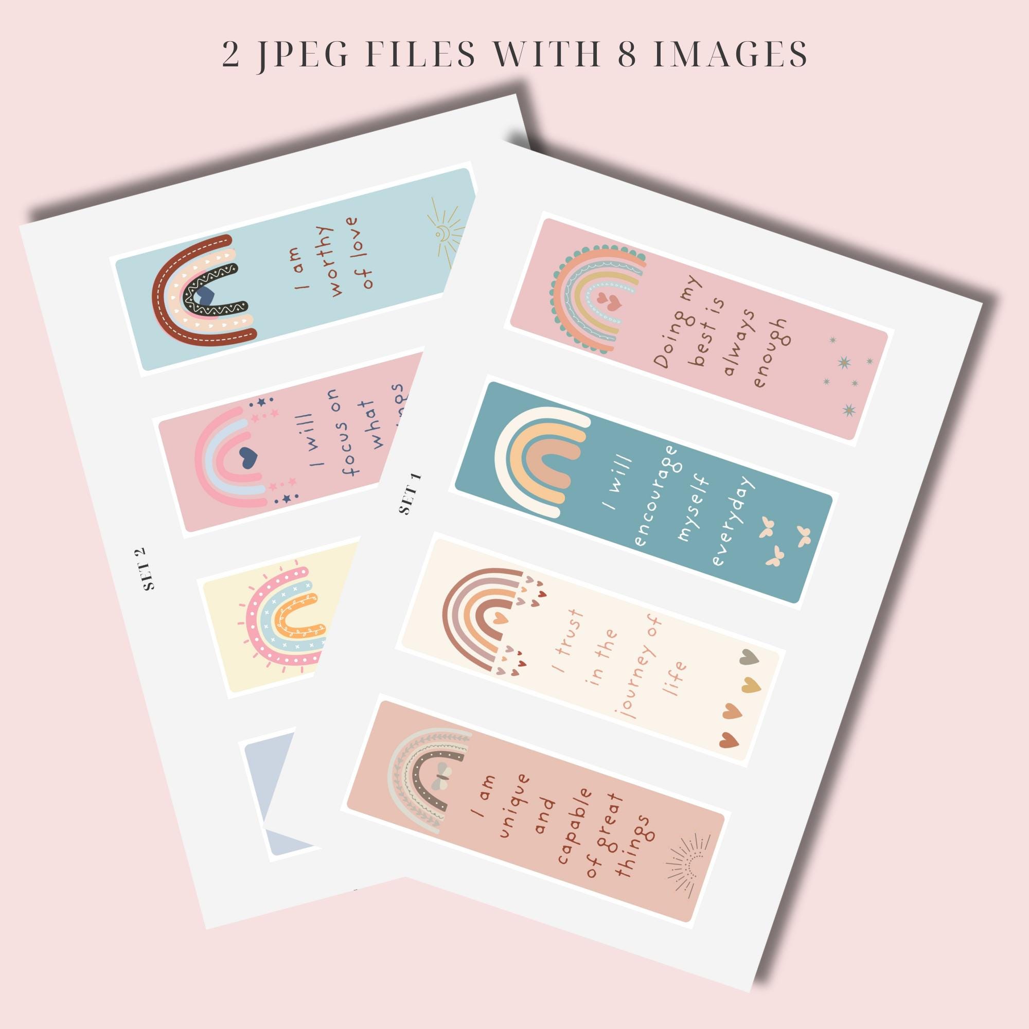 Affirmation Printable Bookmarks Boho Bookmarks Digital Download ...