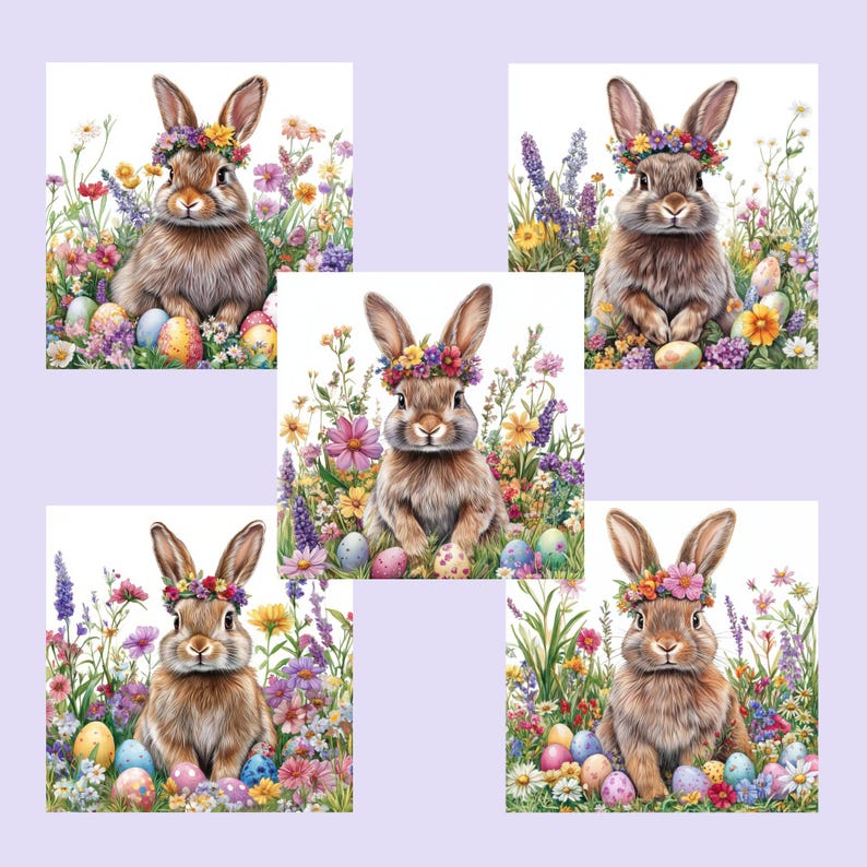 Easter Bunny Clipart Set Easter Clipart Bundle Easter Bunnies With ...