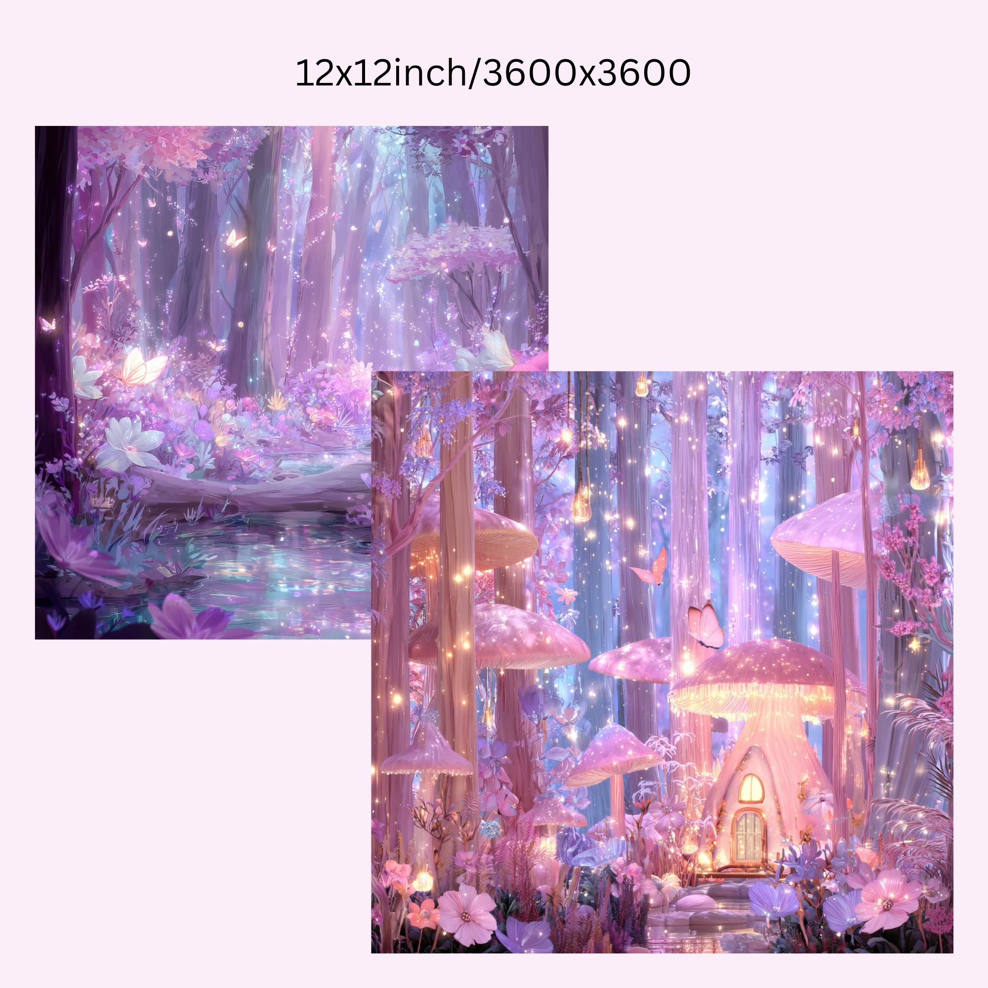 Enchanted Fantasy Forest Digital Papers Magical Forest Digital Papers ...