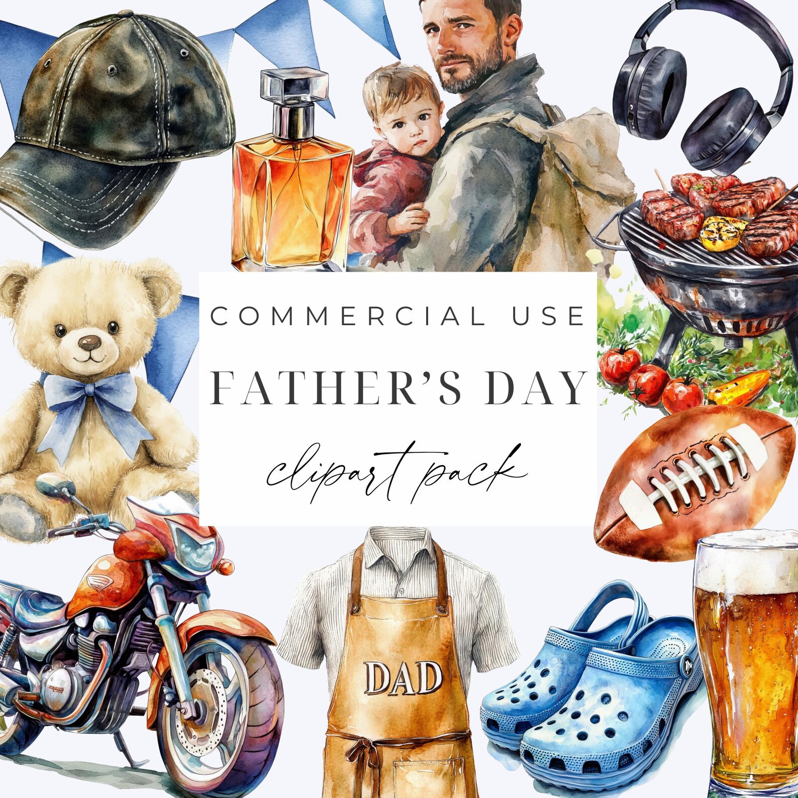 Father's Day Clipart Watercolor Father's Day PNG Clipart Father and ...