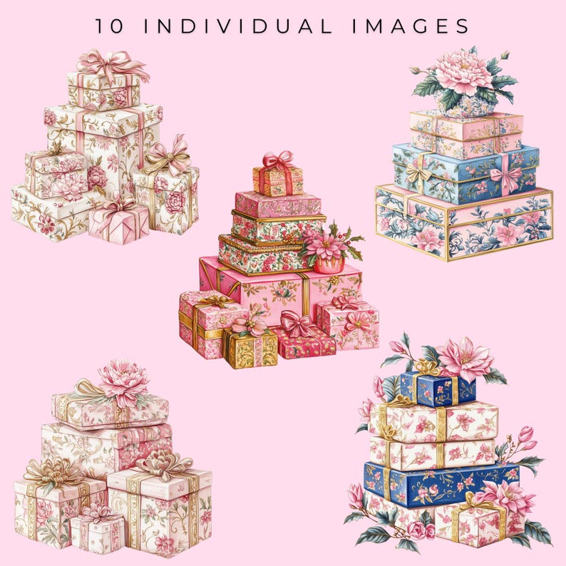 Christmas Clipart Bundle Christmas Presents Clipart Watercolor Pngs ...