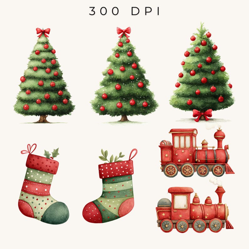 Cute Santa Watercolor Clipart Cute Christmas Clipart PNG Santa Claus ...