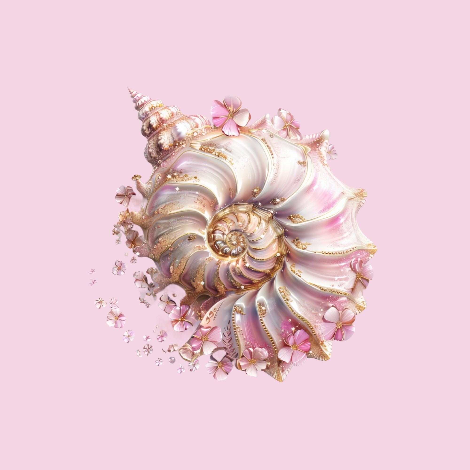 Seashells Clipart Set Watercolor Shells Pearls Clipart PNG Sea Shells ...