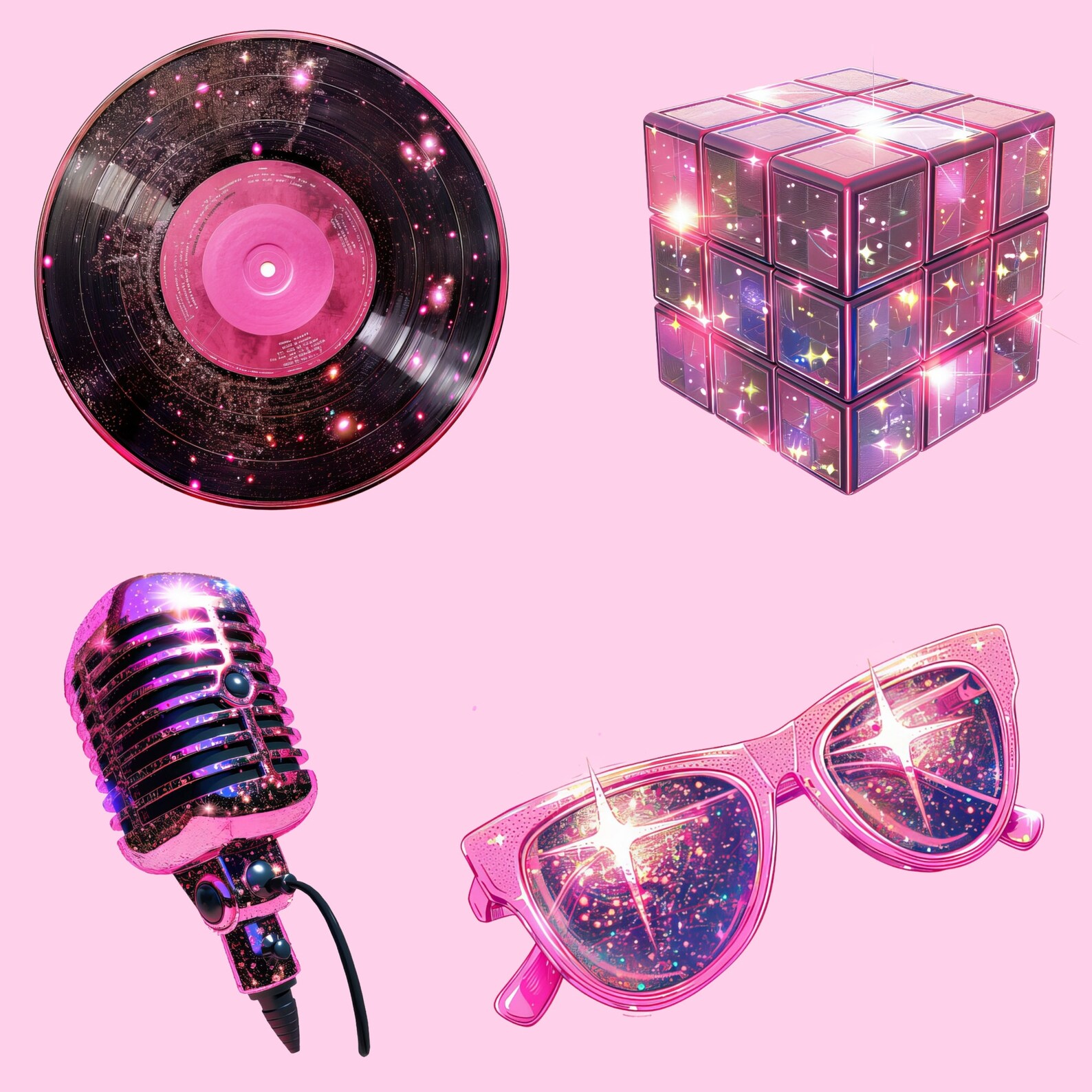 80's Retro Clipart Set 80's Neon Clipart Digital Download Disco Clipart ...