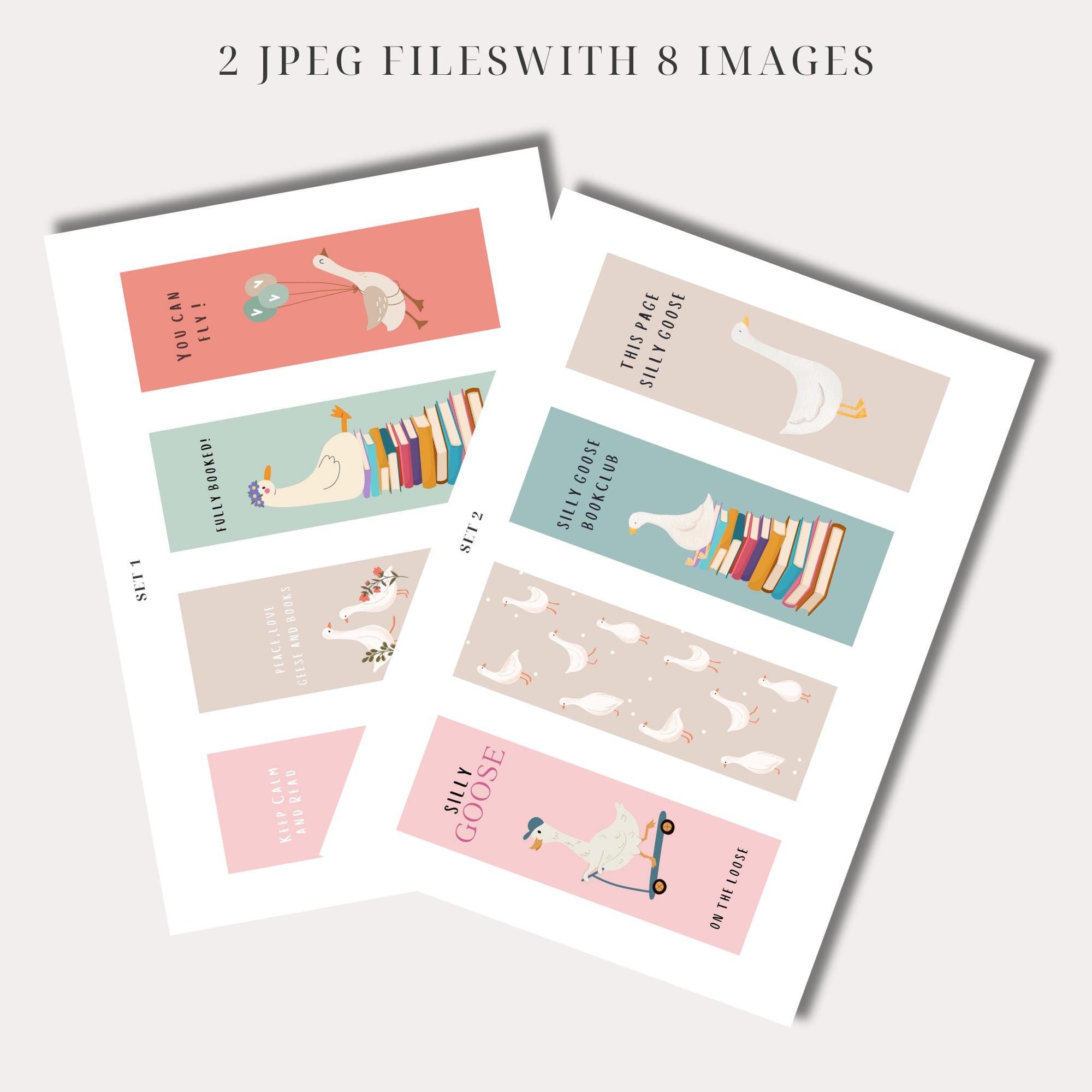 Silly Goose Printable Bookmarks Cute Printable Bookmarks Childrens ...