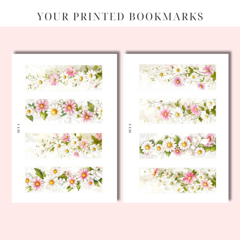 Botanical Printable Bookmarks Bookmarks Digital Download Neutral Floral ...