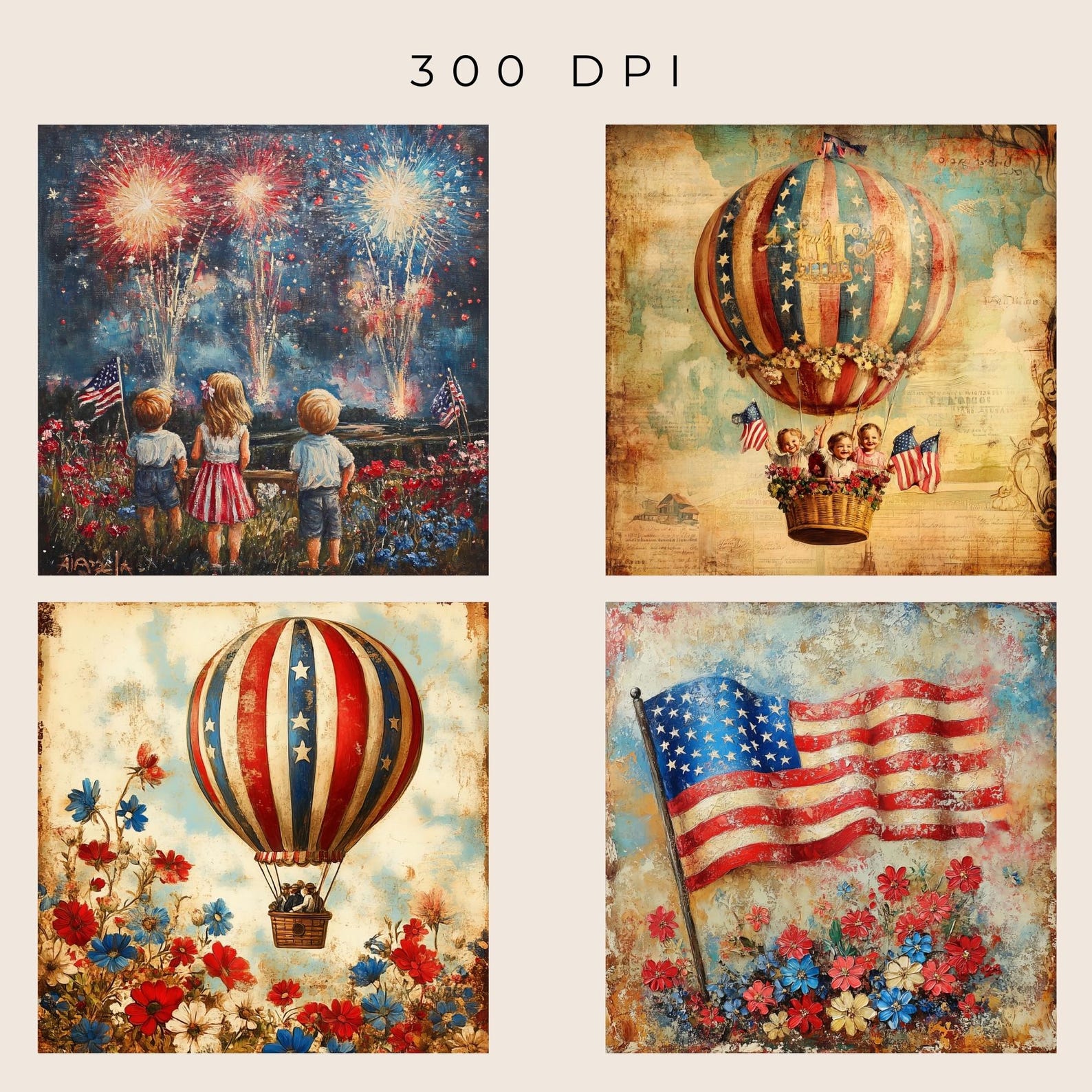 4th July Clipart Independence Day Clipart Cute Vintage Children July ...