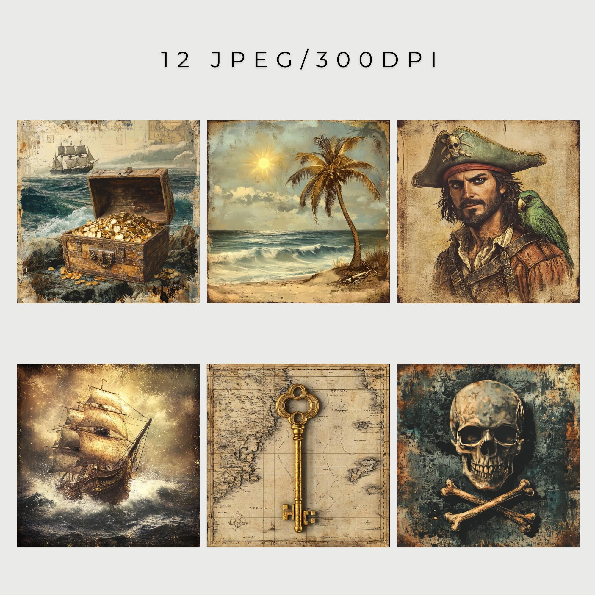 Treasure Island Digital Papers Treasure Island Scrapbook Papers ...