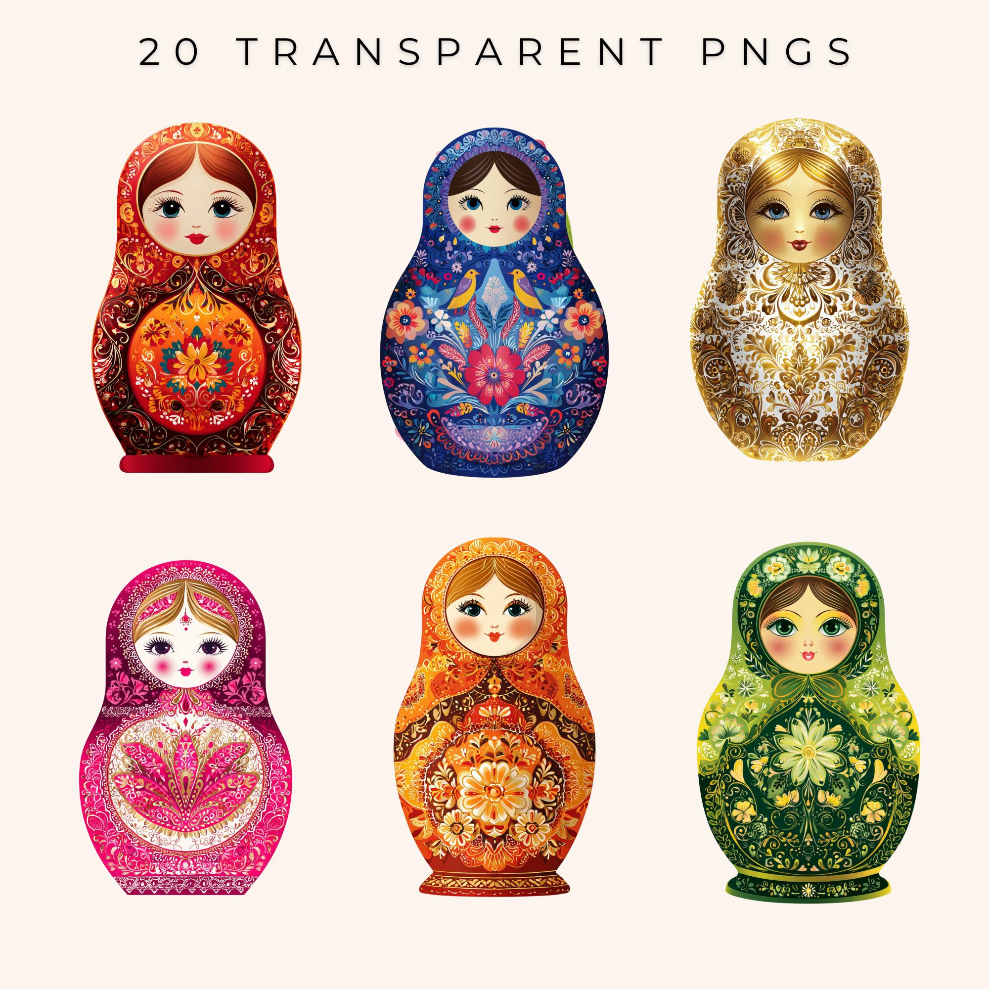 Russian Nesting Dolls Clipart Matryoshka Doll Clipart PNG Printable ...