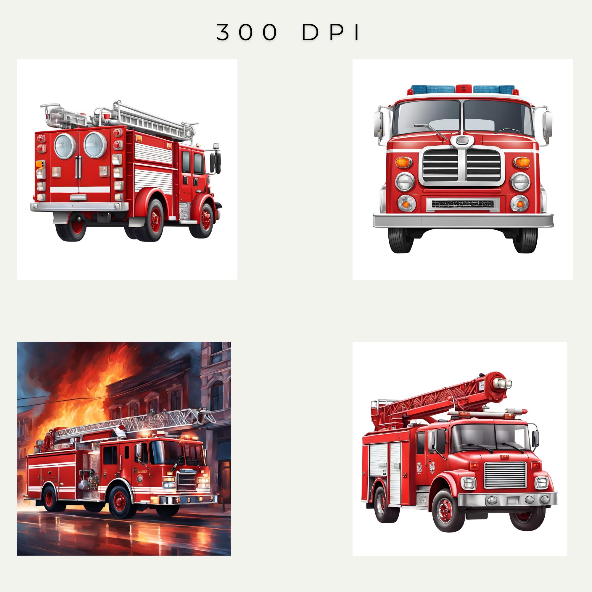 Fire Truck Clipart Set Firefighters Clipart Jpgs Fire Engine Emergency ...
