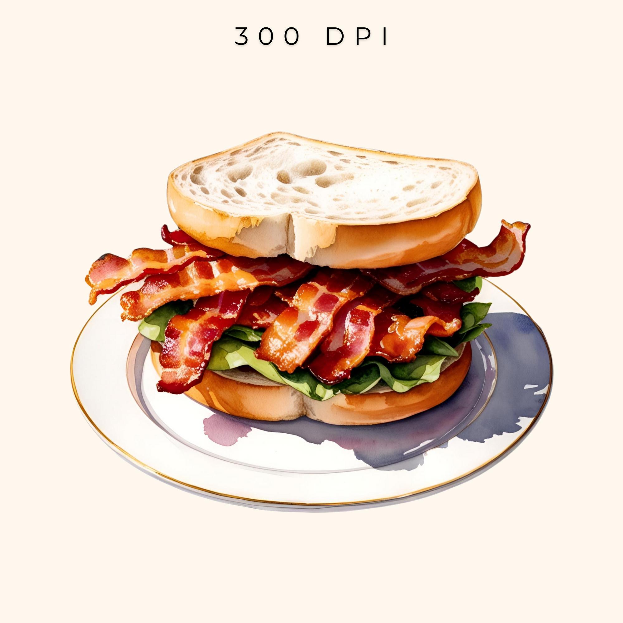 Breakfast Food Clipart Watercolor Breakfast PNG Bacon Egg Pancake ...