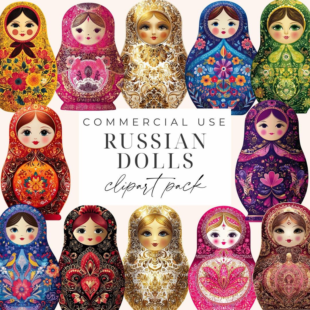 Russian Nesting Dolls Clipart Matryoshka Doll Clipart PNG Printable ...
