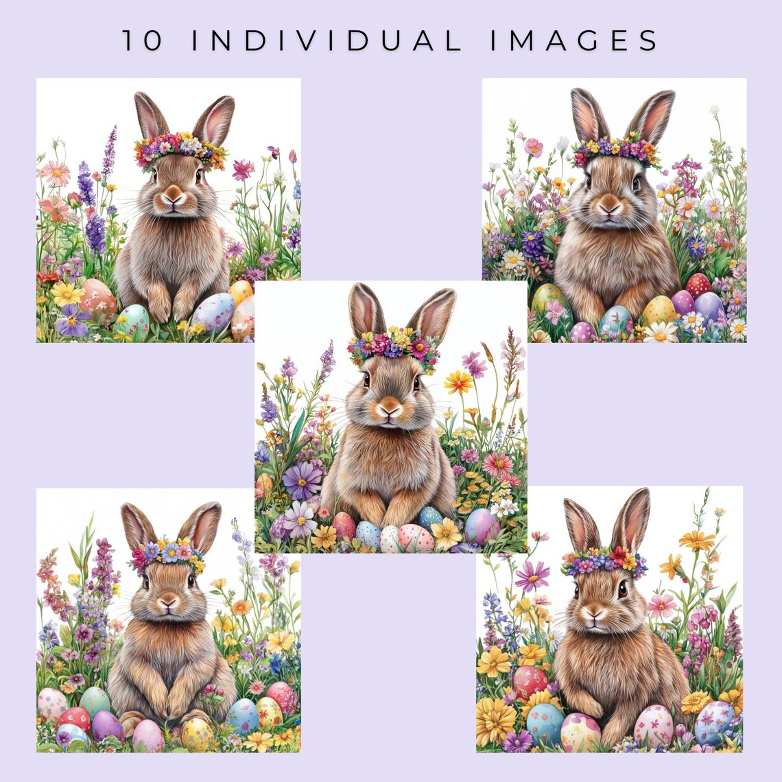 Easter Bunny Clipart Set Easter Clipart Bundle Easter Bunnies With ...