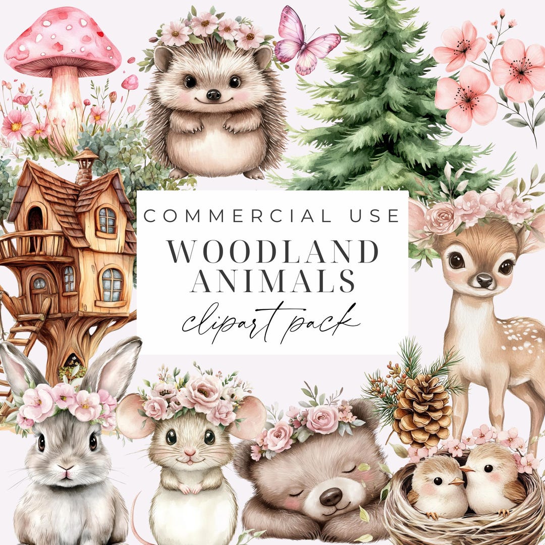 Woodland Animals Clipart Woodland Clipart Pngs Watercolor Forest ...