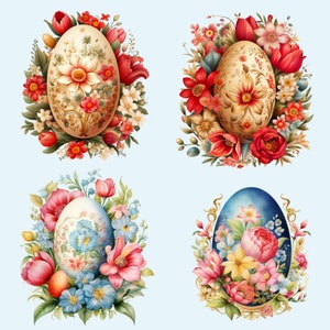 Floral Eggs Clipart , Easter Egg PNG , Easter Clipart, Floral Easter ...