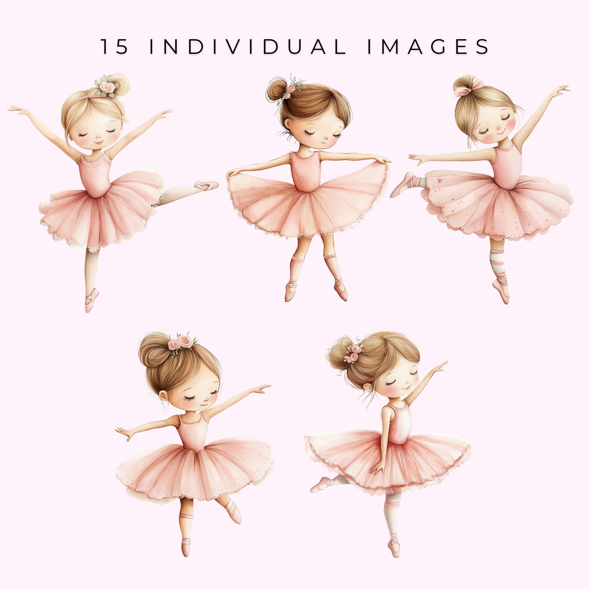 Watercolor Ballerina Clipart Cute Ballerina Clipart Pink Ballerinas PNG ...