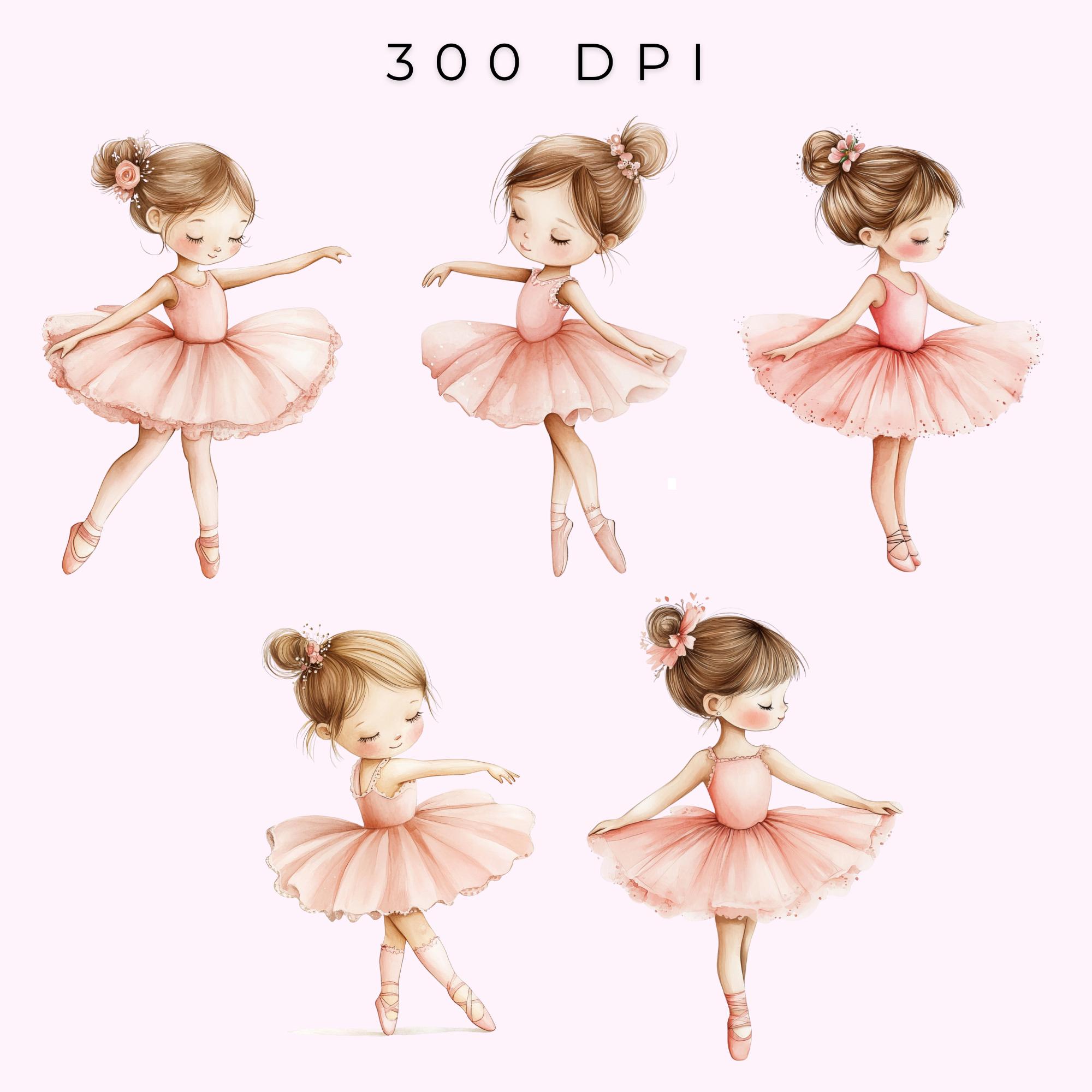 Watercolor Ballerina Clipart Cute Ballerina Clipart Pink Ballerinas PNG ...
