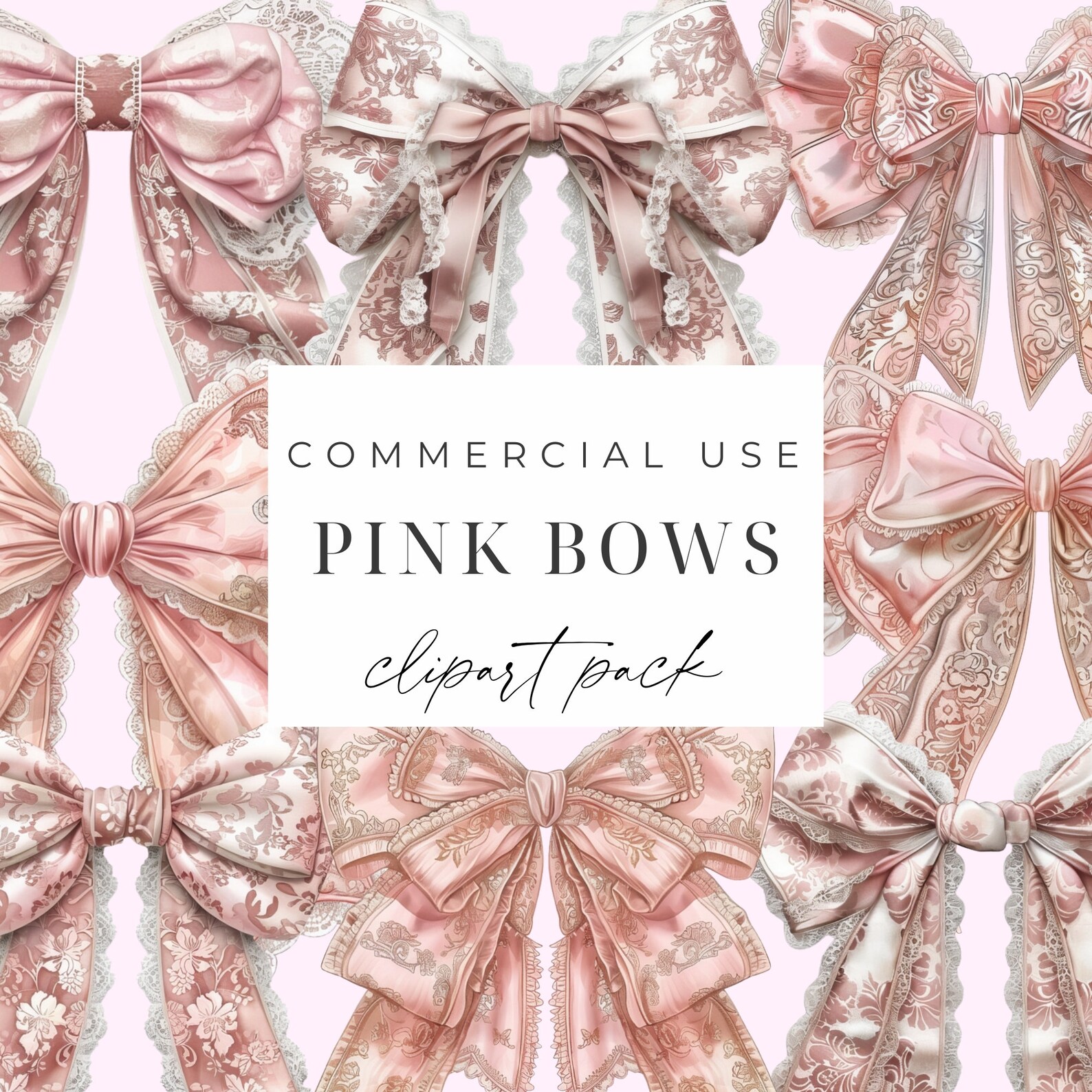 Pink Bows Clipart PNG Watercolor Pink Bow Clipart Coquette Clip Art ...