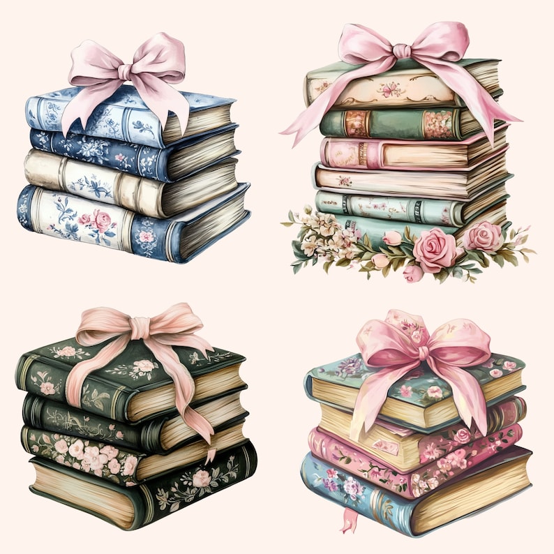 Stack of Books Clipart High Quality PNG Watercolor Books Clipart Set ...