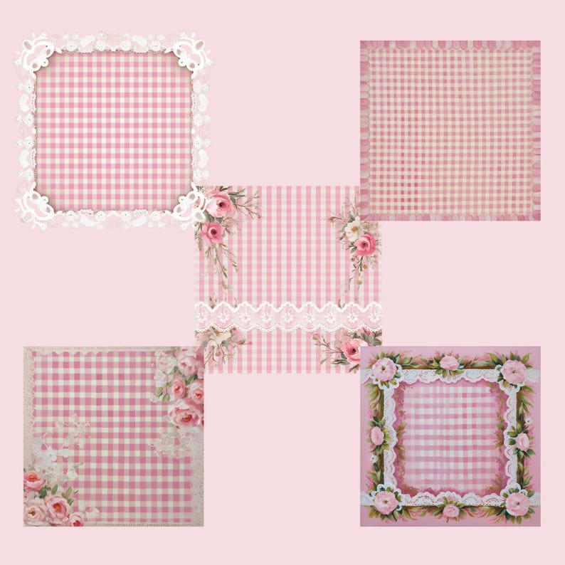 Pink and White Gingham Pattern Clipart Pastel Pink Gingham Pattern PNG ...
