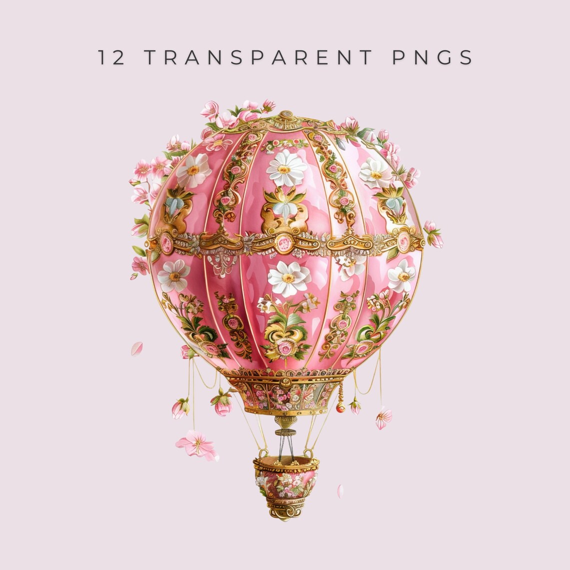 Hot Air Balloon Clipart Blush Pink Hot Air Balloons Balloon Clipart ...