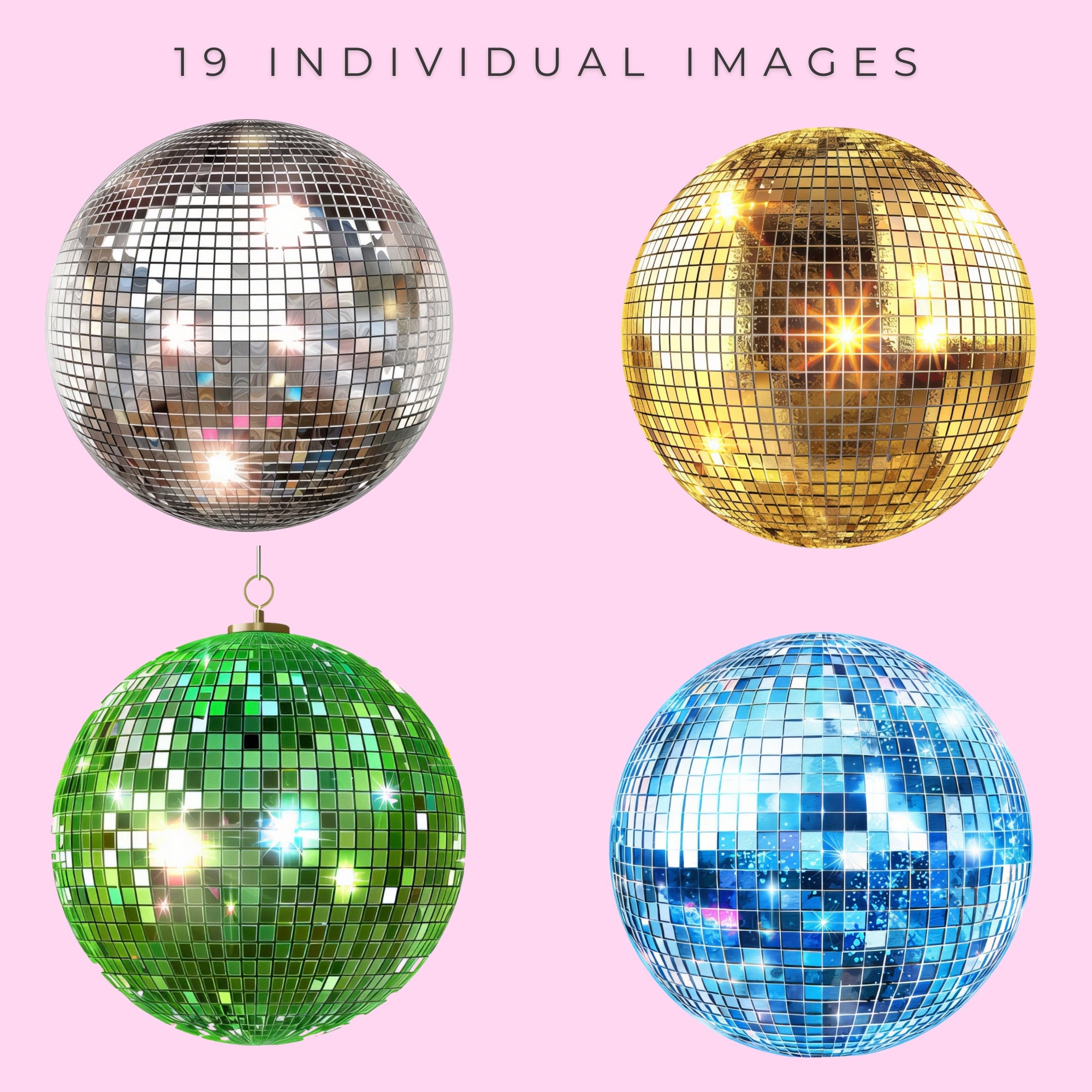 Disco Ball Clipart Set Disco Ball Glitter Collection Mirror Balls PNG ...
