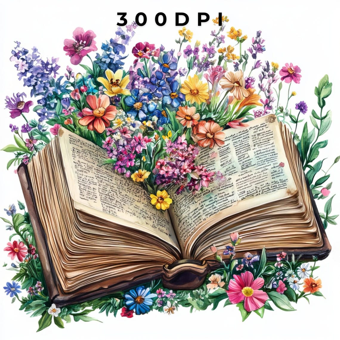Floral Books Clipart Open Book Clipart Jpgs Cottage Books Printable ...